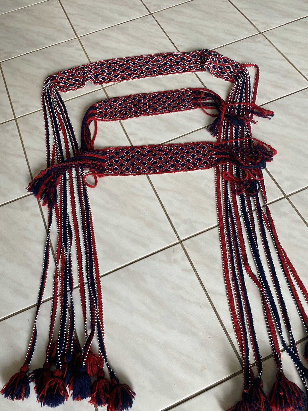 Southeastern Native American Style Finger Weaving Sash and Garters - Etsy