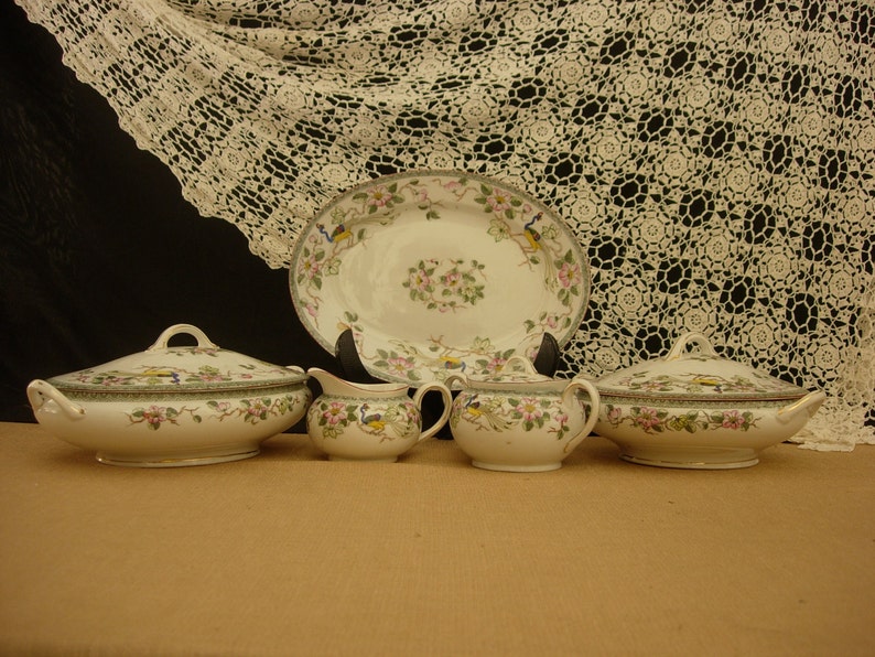 Nippon China Vintage Serving Set 5 Pieces - Etsy