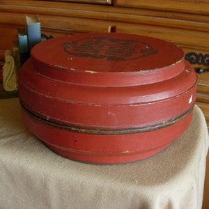 Antique Chinese Chinoiserie Red Lacquered Box - Etsy