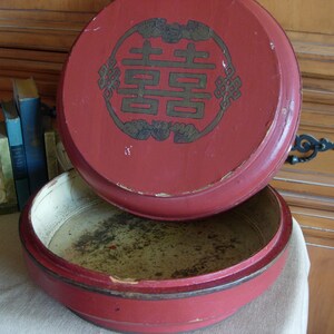 Antique Chinese Chinoiserie Red Lacquered Box - Etsy