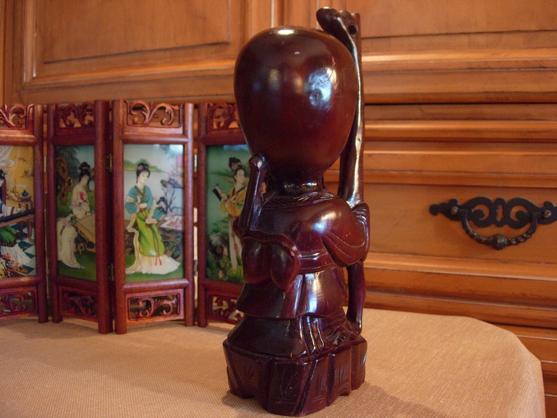 Shou Lao Xing Chinese God of Longevity Hand Carved Rose Wood - Etsy