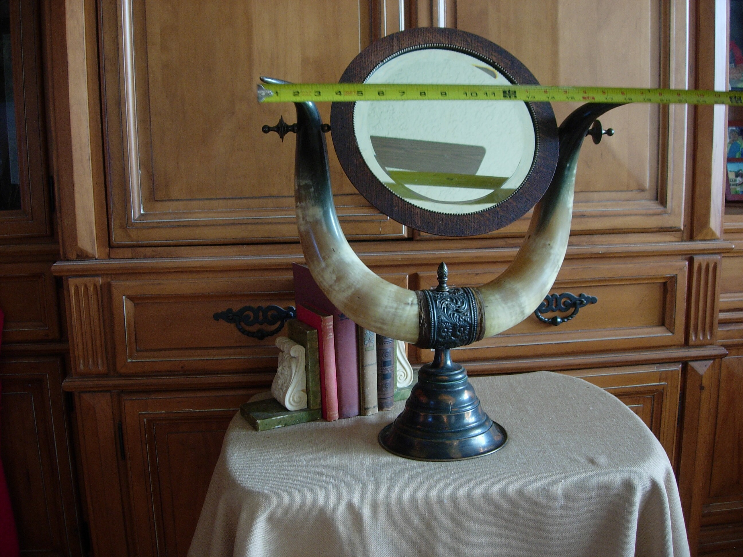 Southwestern Antique Cow Horn and Beveled Glass Shaving Mirror | Etsy