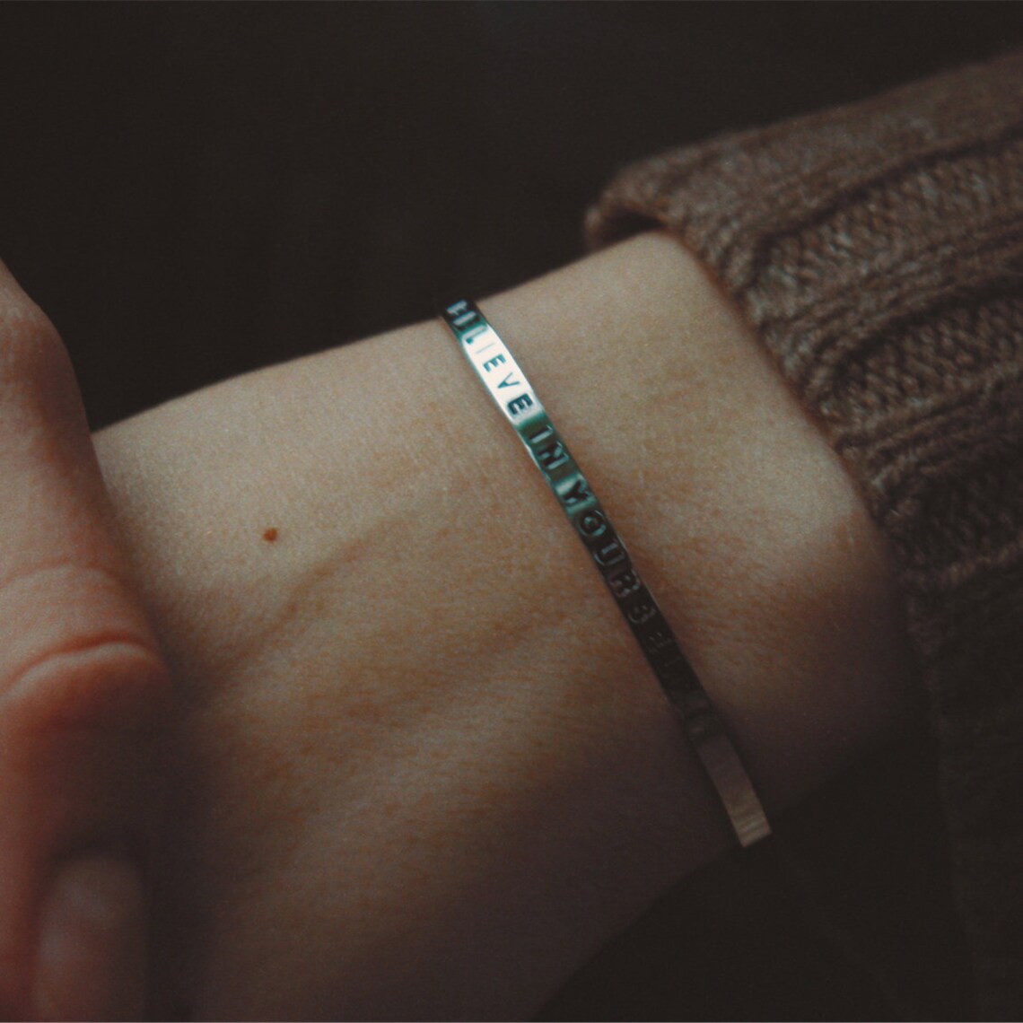 Believe in Yourself Bracelet Inspirational Jewelry Mantra | Etsy