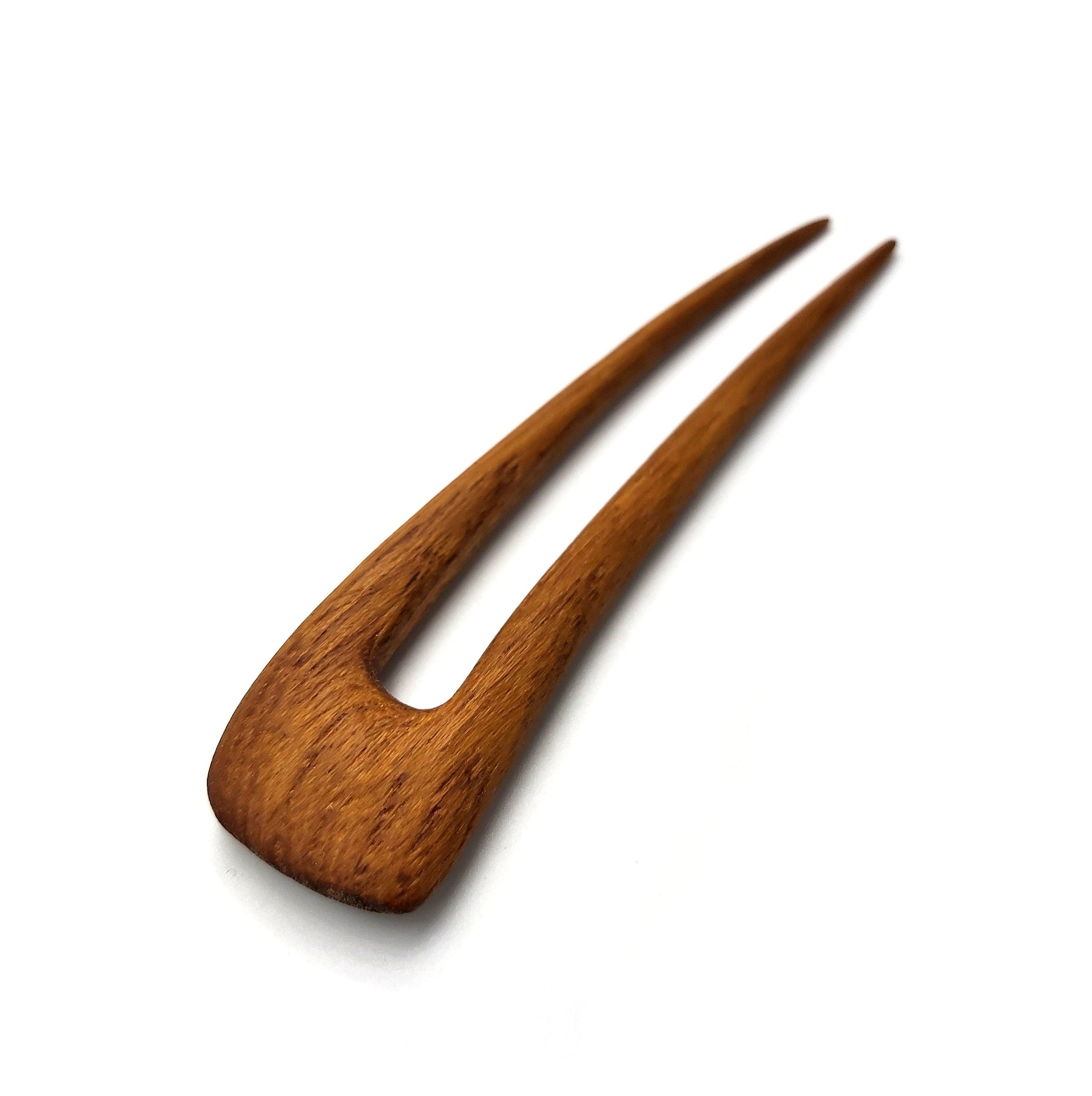 Teak Wood Hair Fork / 2 Prong Hair Fork / Wooden Hair Fork / - Etsy