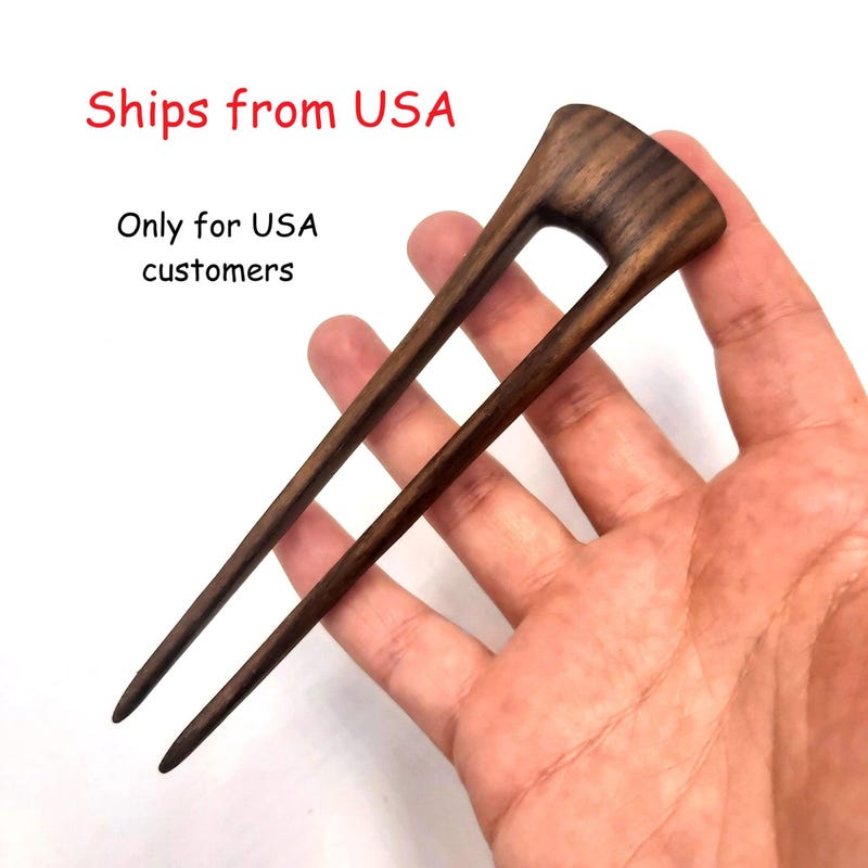 Wooden Hair Pin - Etsy