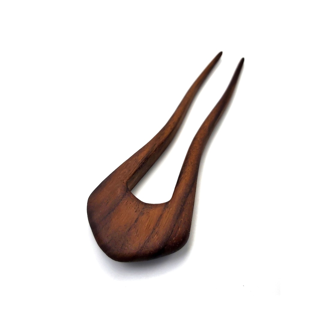 Handmade Walnut Hair Fork: Two-prong Wooden Hair Pin - Etsy