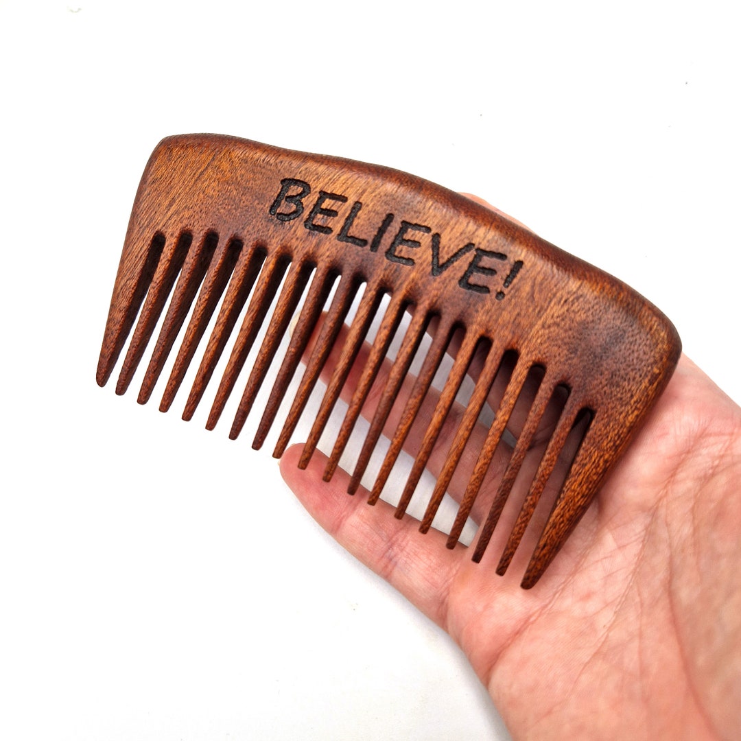 Personalized Redwood Wide Tooth Pocket Comb Redwood - Handmade Comb ...