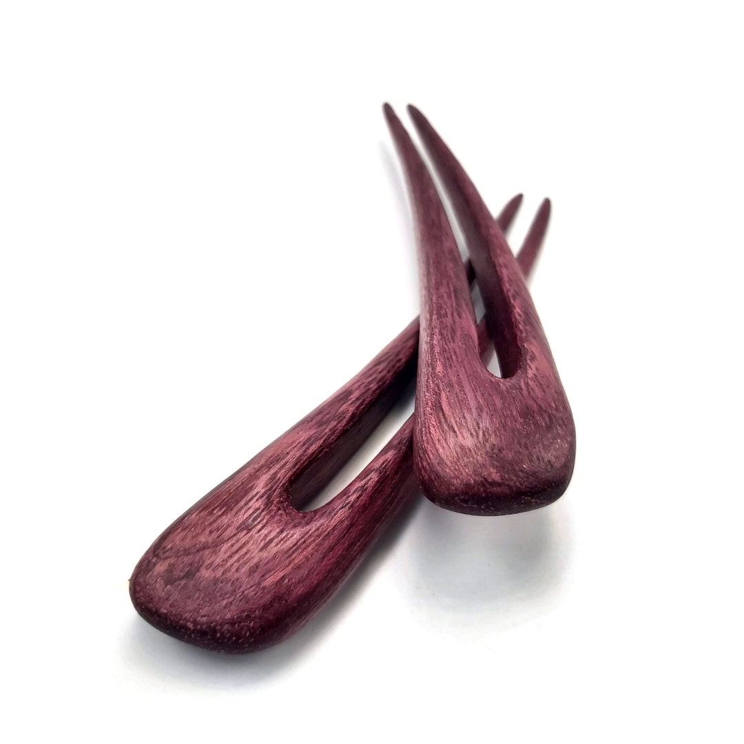 Amaranth Wood 2 Hair Pins \ Wooden Hair Pin\ Accessories\ Wooden Shawl ...