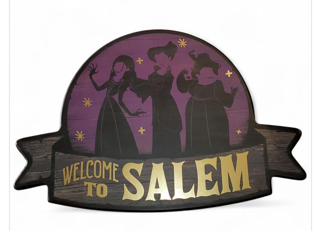 12x8 Hocus Pocus Welcome to Salem Purple Black Gold Witches Halloween ...