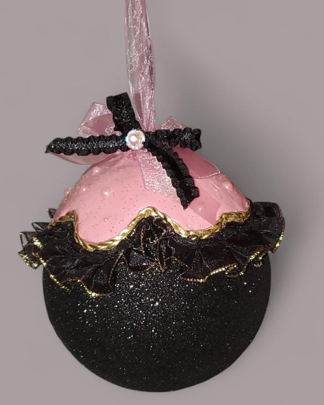Jumbo 5" Baroque Glam Shabby Handmade Victorian Pastel Pink , Black ...