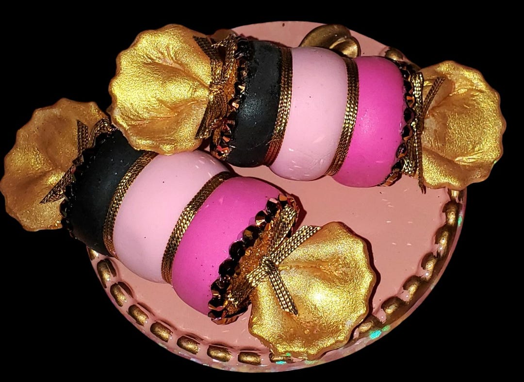 6 Pc Set Whimsical Halloween Pinkoween Glam Pink Black Gold Ghost ...