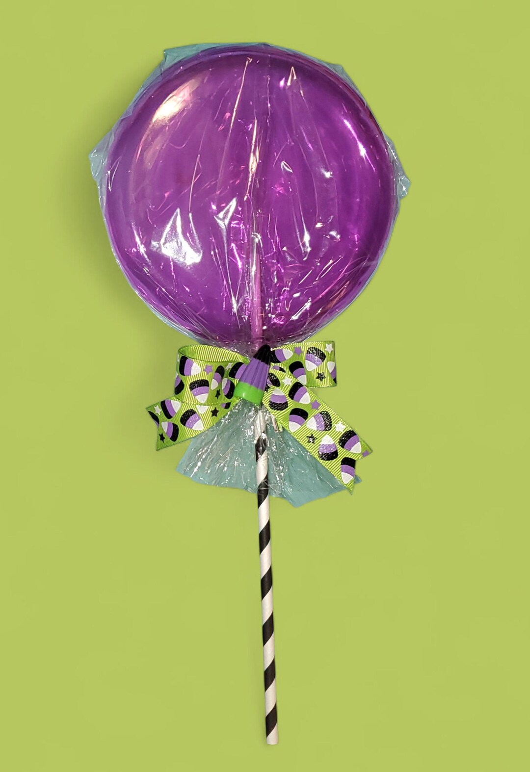 Jumbo Big 13" Clear Transparent Acrylic Purple Lime Green Candy Corn ...