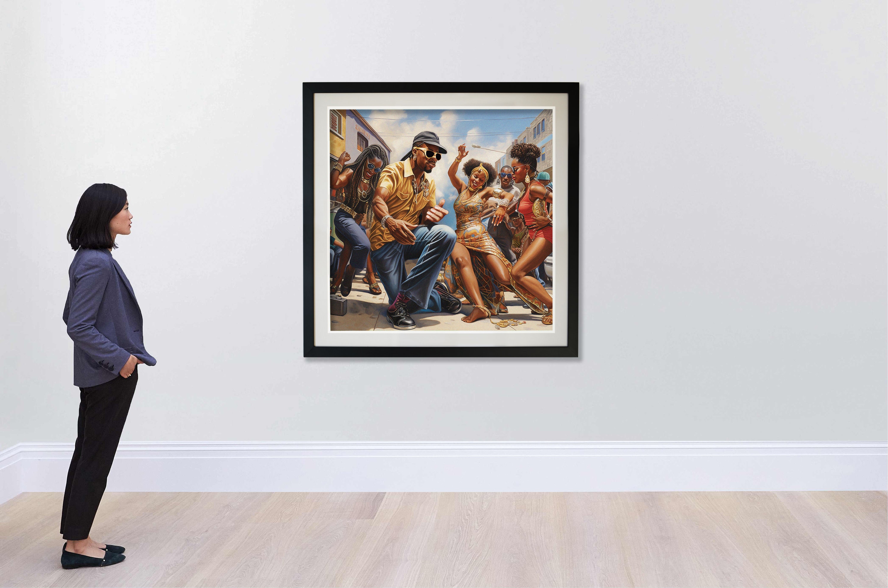 Tyra Johnson | Dancing in the Street - 3' X 3' Oil on Canvas Painting ...