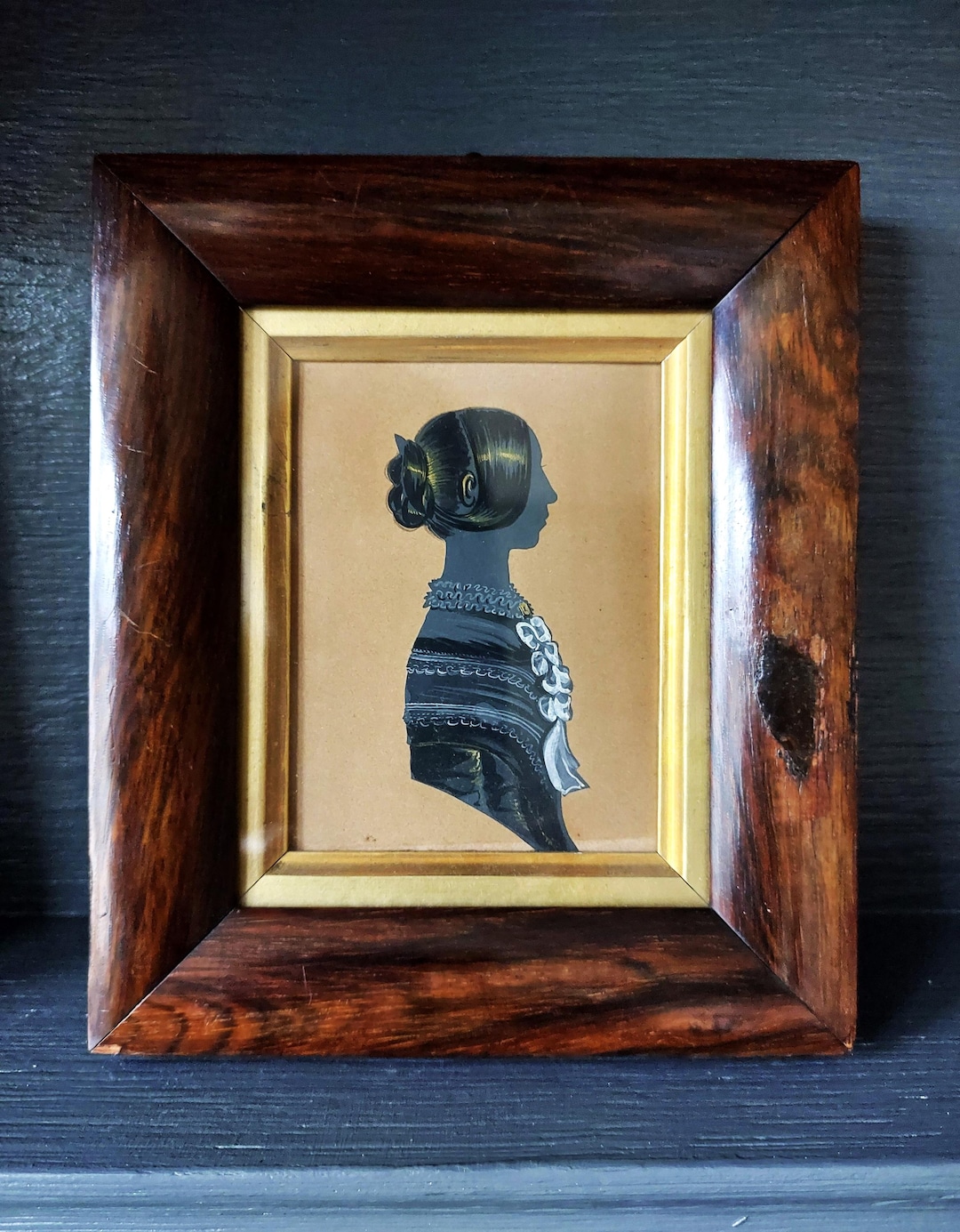 Antique Victorian Miniature Silhouette Portrait of Hannah Sanderson ...
