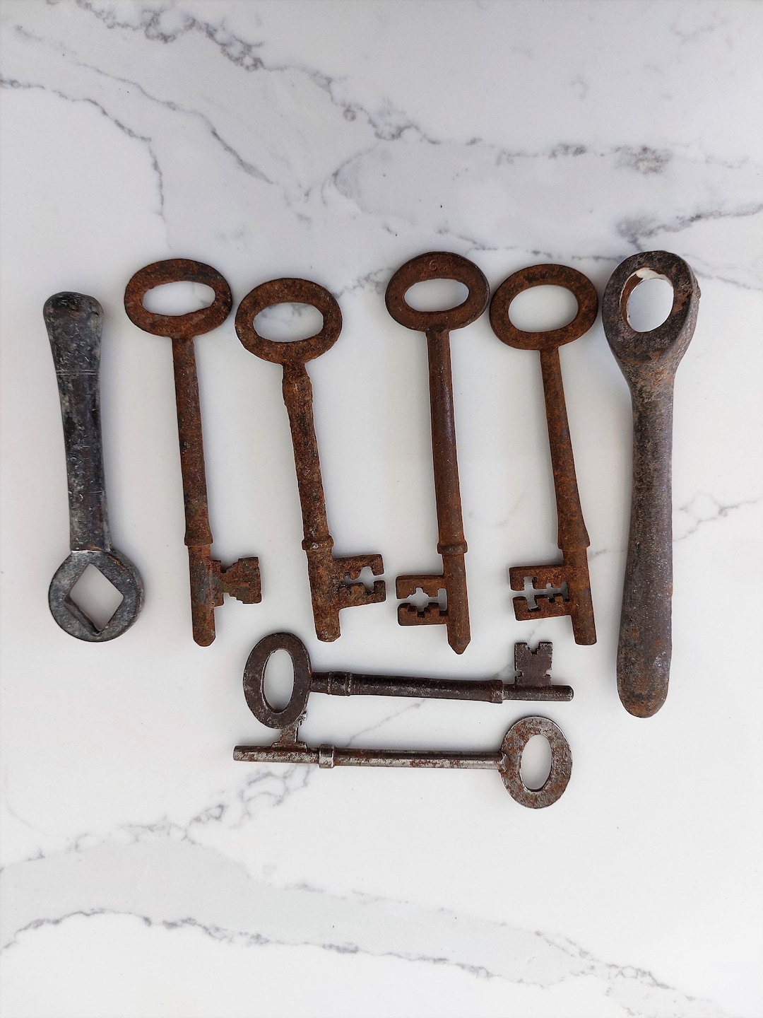 Vintage Rusty Iron Skeleton Keys and Valve Keys Antique Old Patina ...