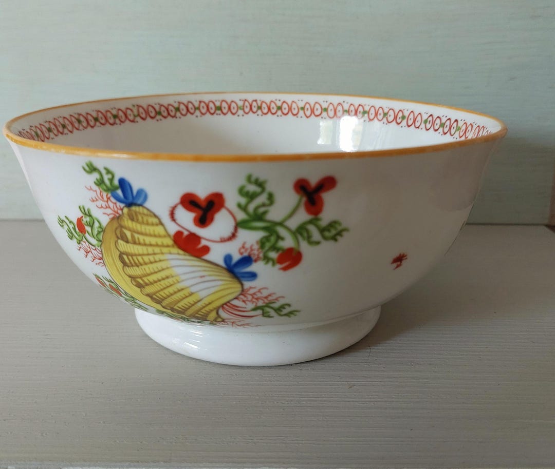 Rare Staffordshire Antique 1815 New Hall Porcelain Bowl Yellow Shell ...
