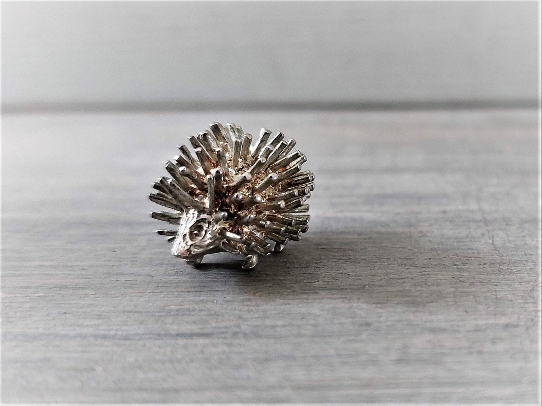 Vintage Miniature Silver Hedgehog Charm - Etsy