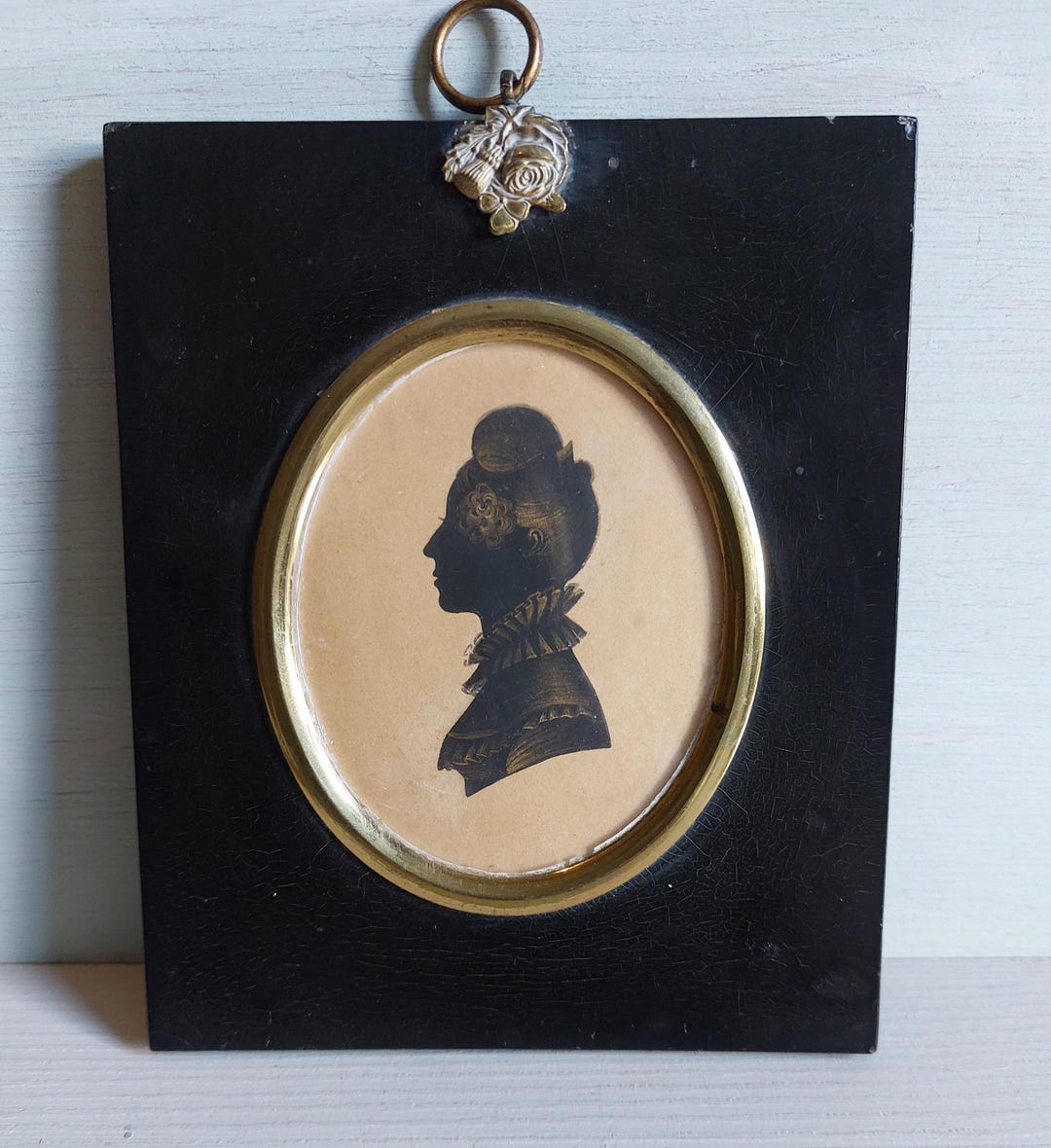 Antique Georgian Ink and Watercolour Silhouette Portrait of a Lady 1819 ...