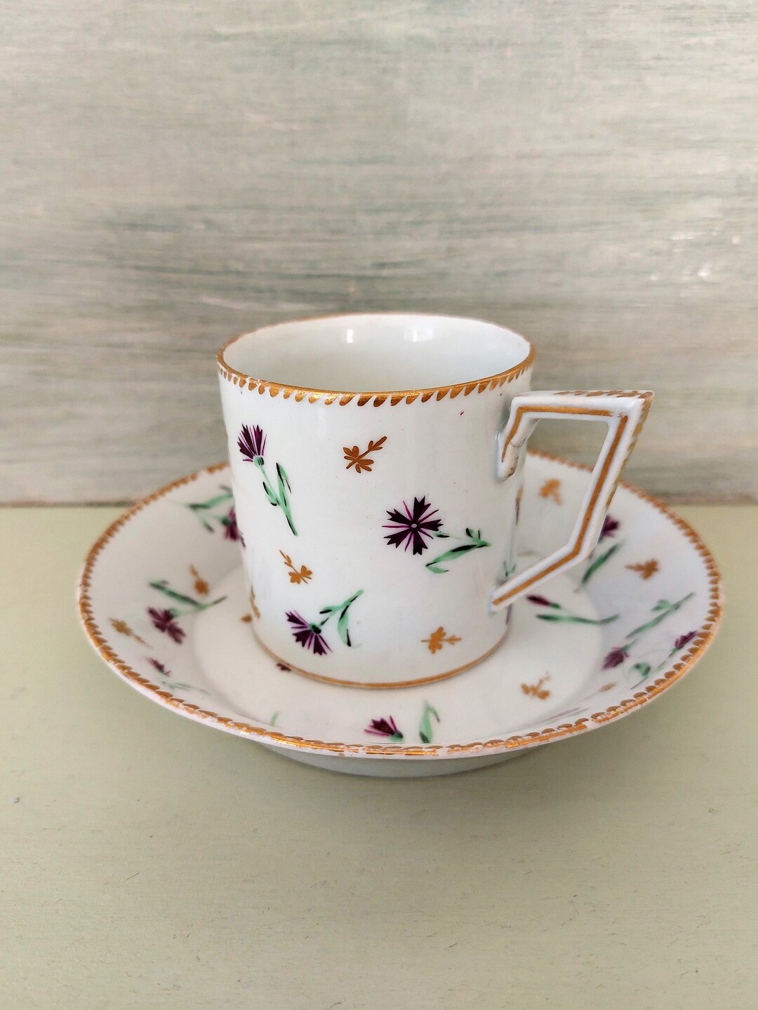 Rare Georgian Antique Royal Copenhagen Tea Cup and Saucer Flora Danica ...