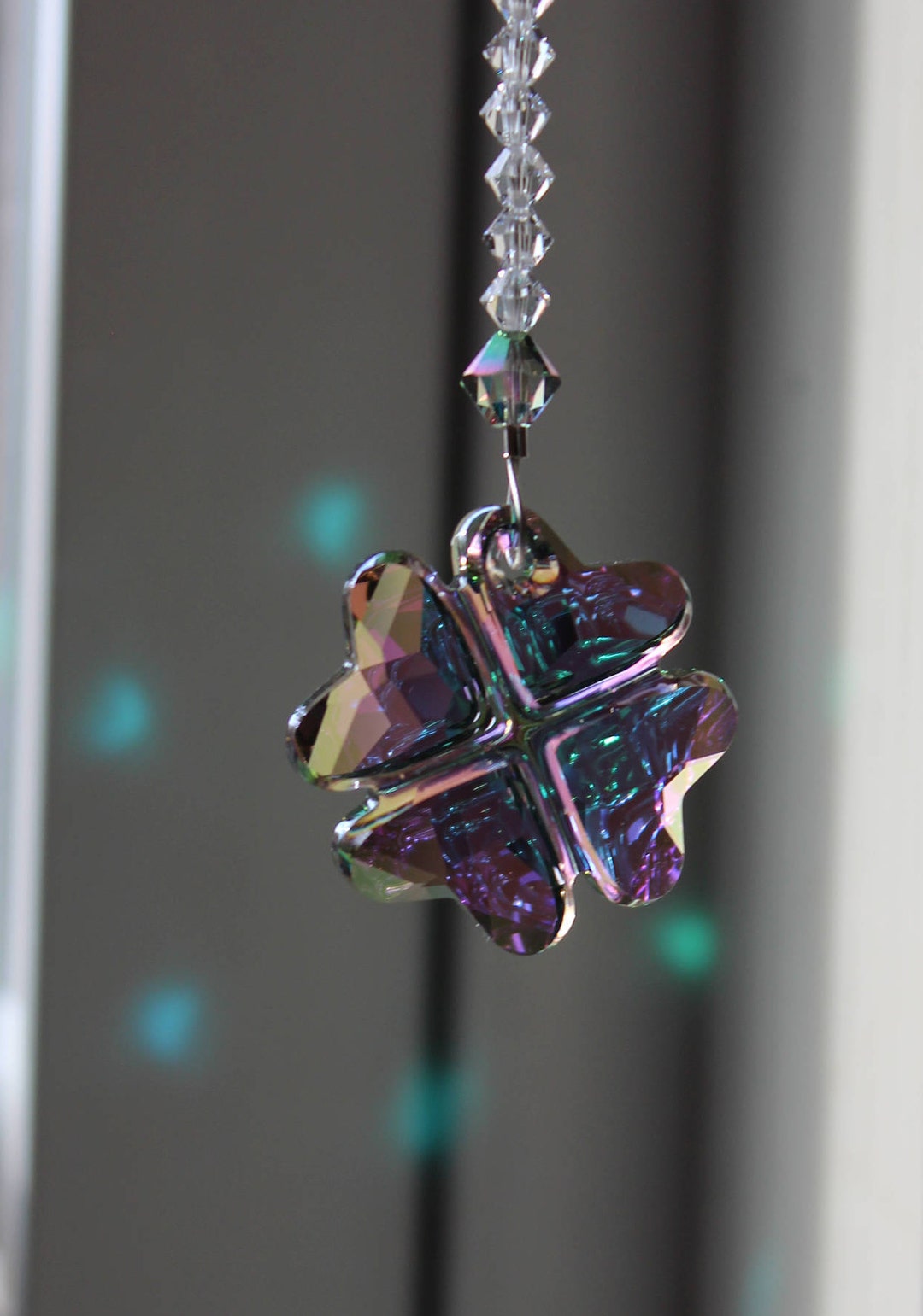 Paradise Shine Crystal Clover / Shamrock Sun Catcher Made With ...