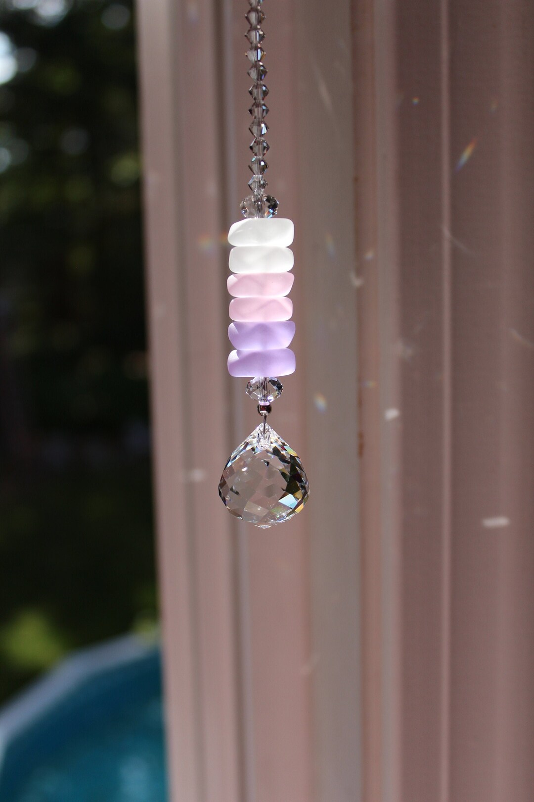 Sea Glass and Swarovski Crystal 20mm or 30mm Swirl Ball Sun - Etsy