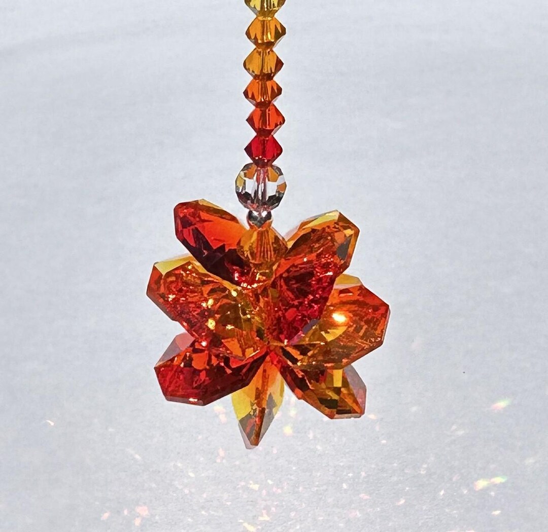 NEW COLOR! Fiery Burst Sun Catcher Made With Swarovski Crystal in Rare ...