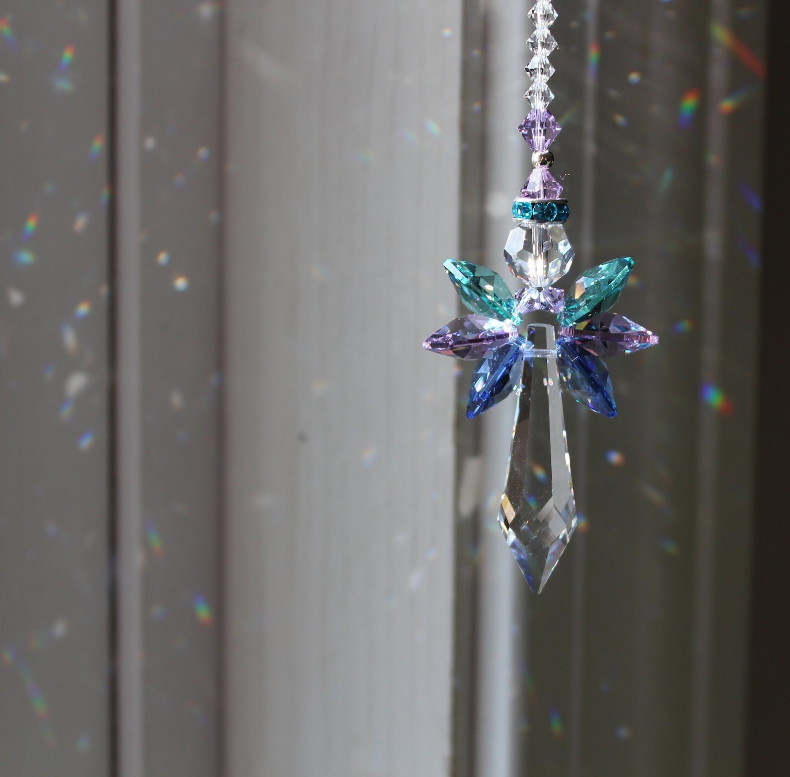 Beach Colors Guardian Angel Sun Catcher Made With Swarovski | Etsy