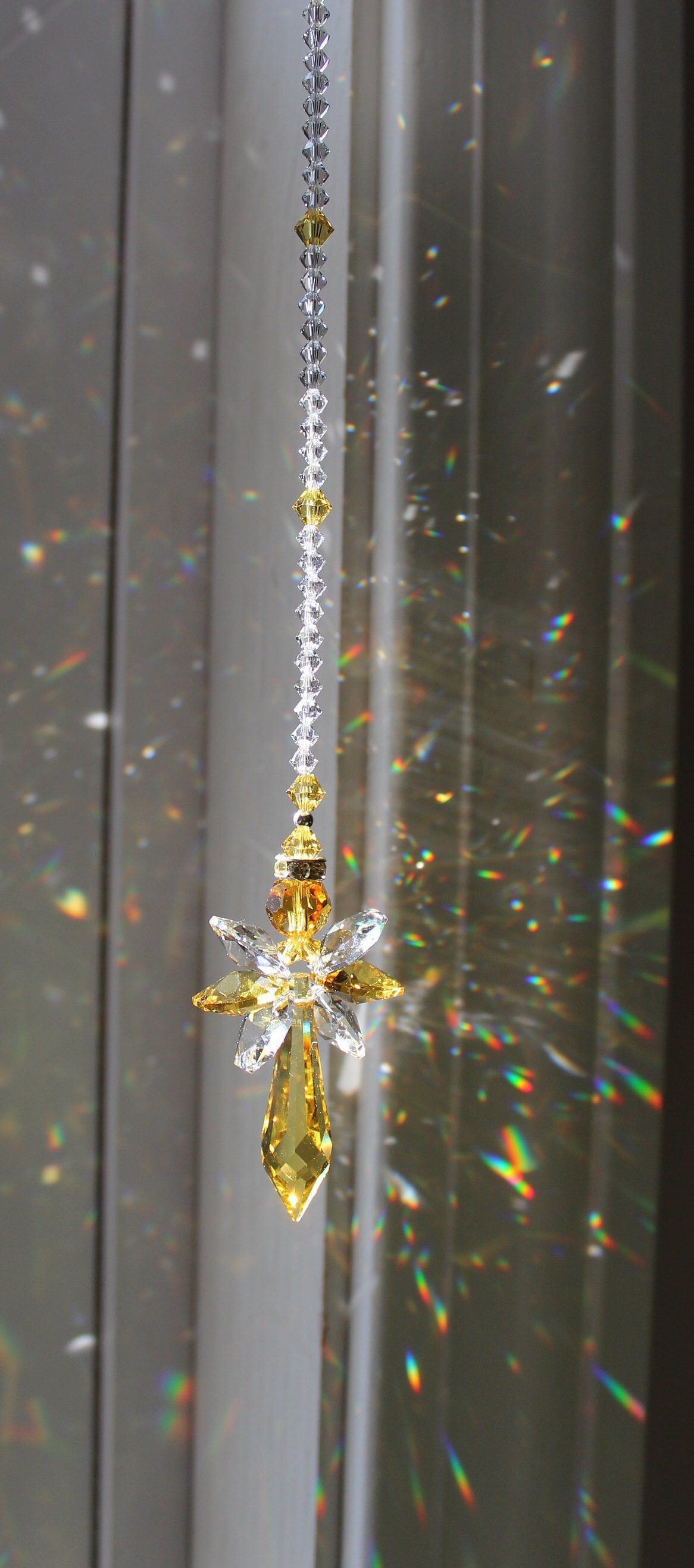 Yellow Guardian Angel Sun Catcher Made With Swarovski Crystal | Etsy
