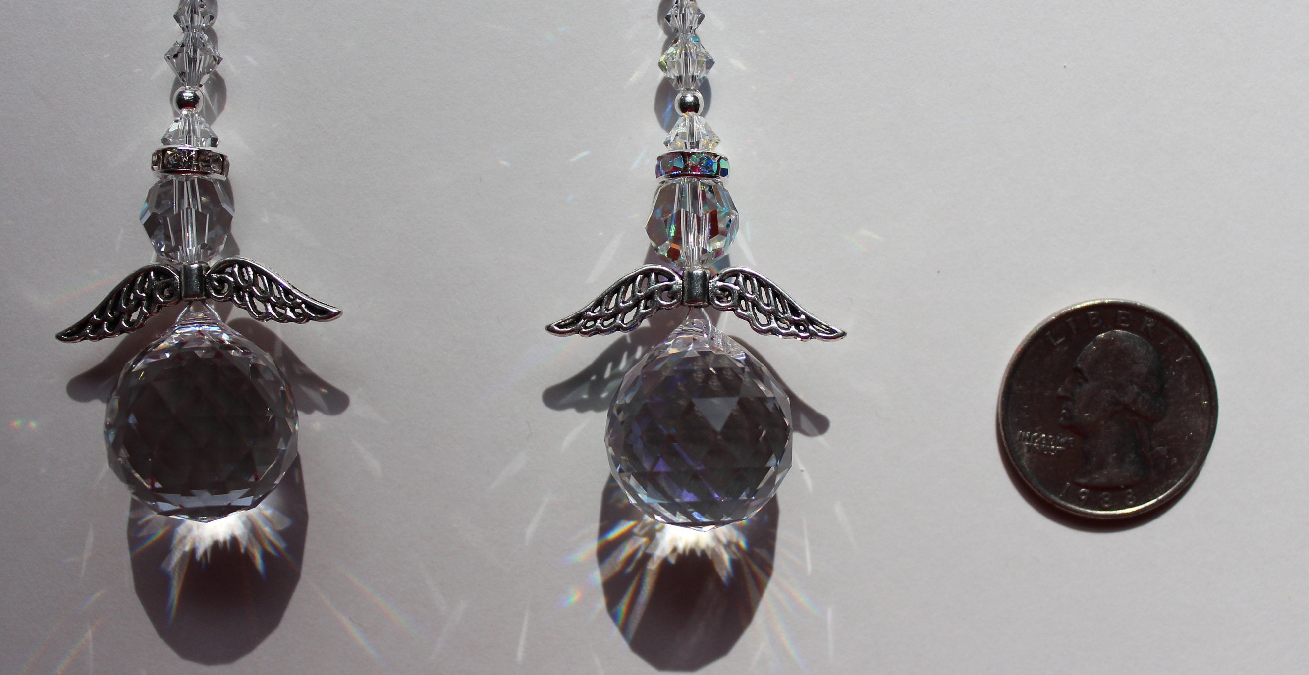 Angel Sun Catcher Made With Swarovski 20mm Round Clear Crystal, Rainbow ...