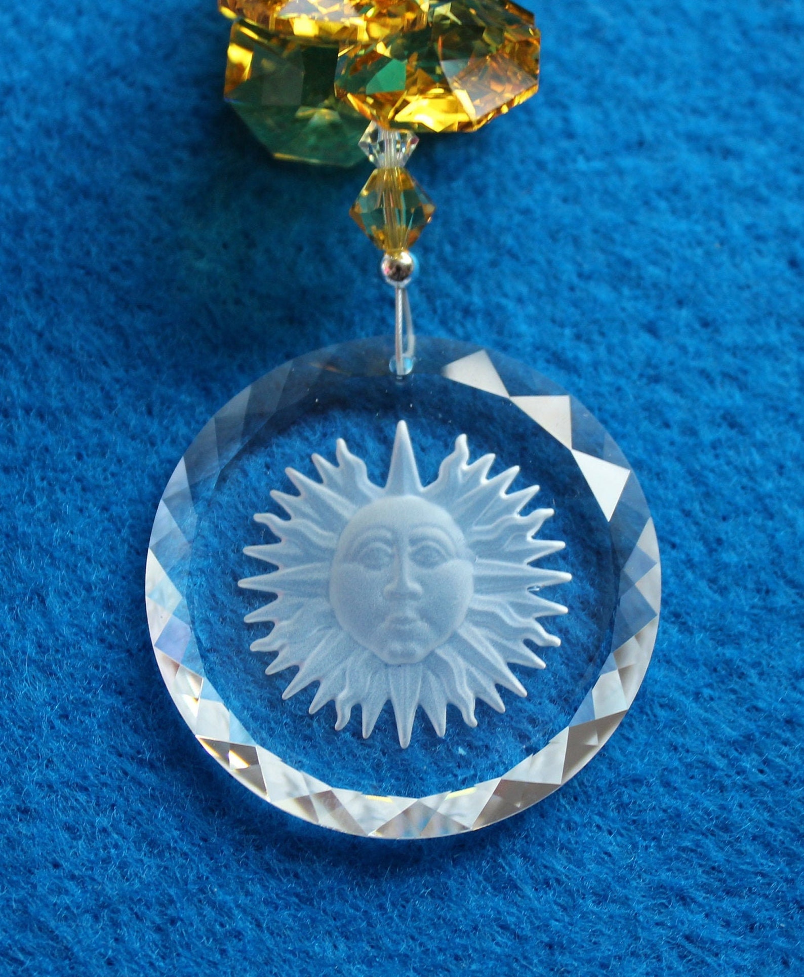 Sun Face Crystal With Burst of Sunshine Sun Catcher Made With - Etsy