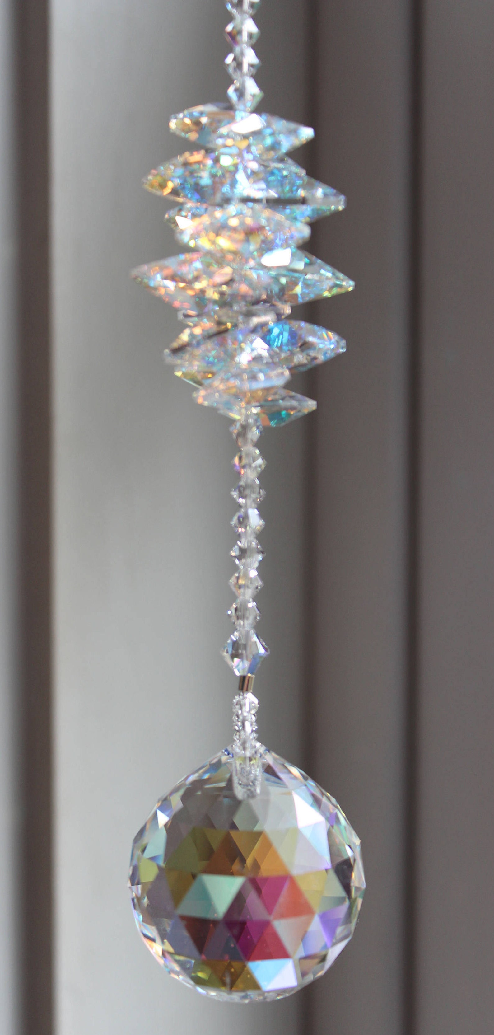Crystal 30mm Ball With Octagon Cluster Suncatcher Made With | Etsy