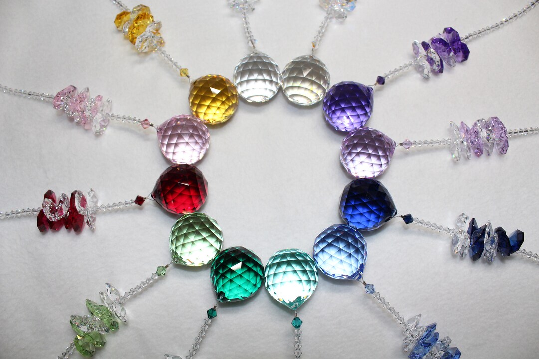 Crystal 30mm Ball With Octagon Cluster Suncatcher Made With Swarovski ...