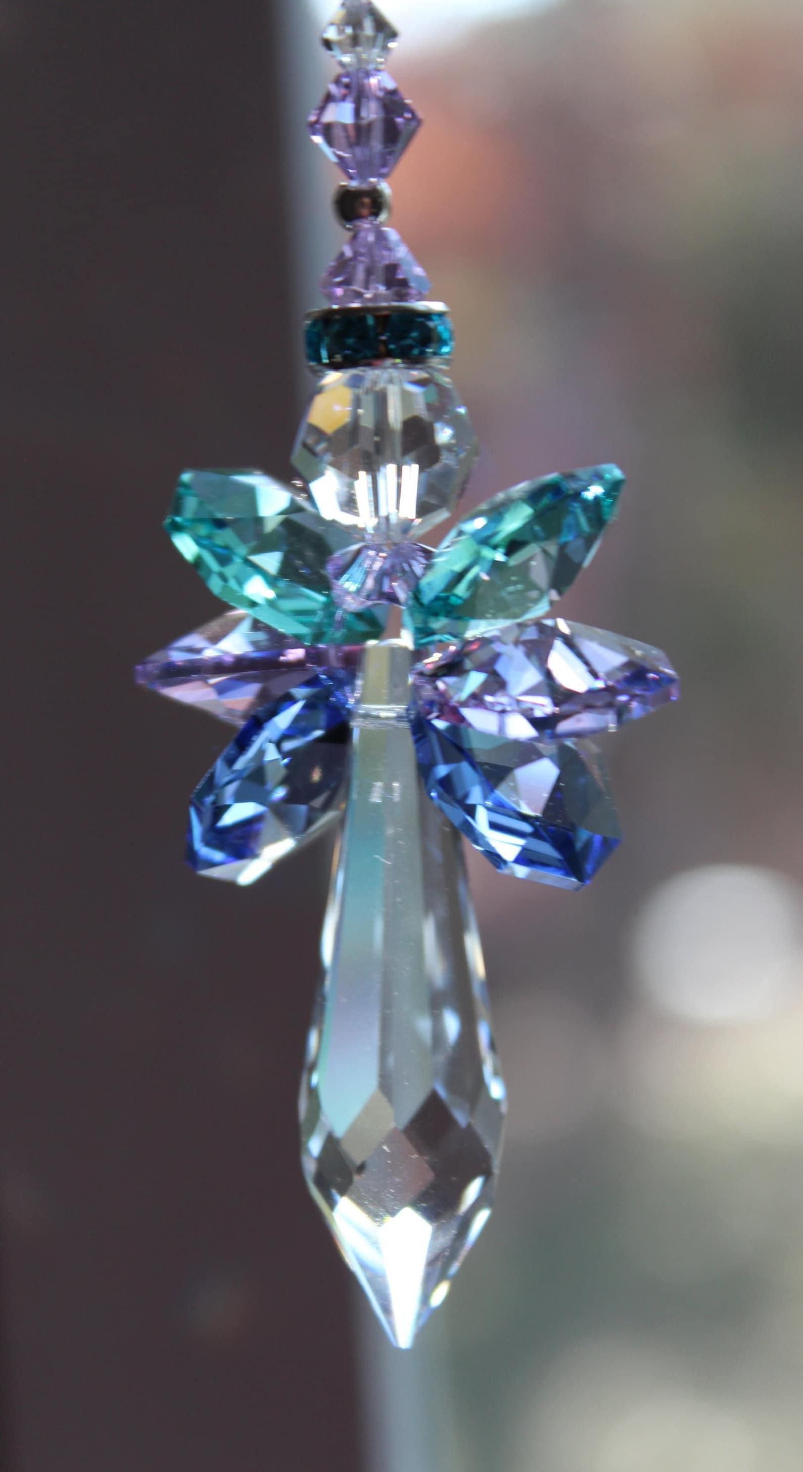 Beach Colors Guardian Angel Sun Catcher Made With Swarovski | Etsy