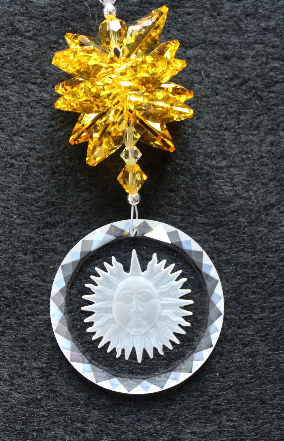 Sun Face Crystal With Burst of Sunshine Sun Catcher Made With - Etsy