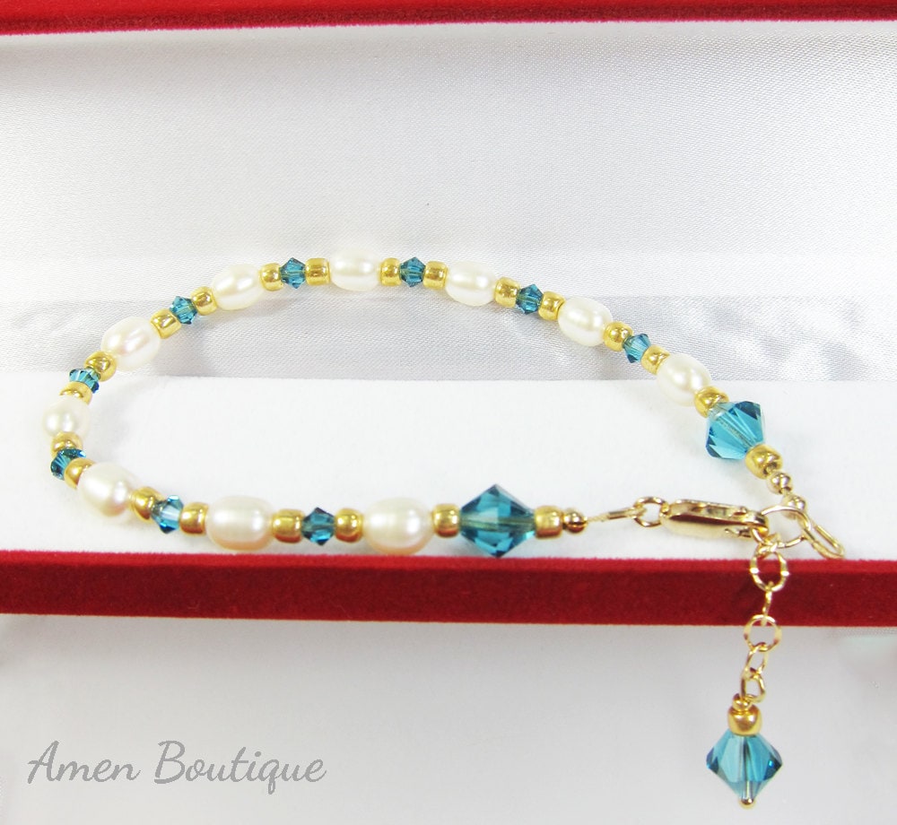 Sea Blue Indicolite Color Swarovski Crystals and Freshwater - Etsy