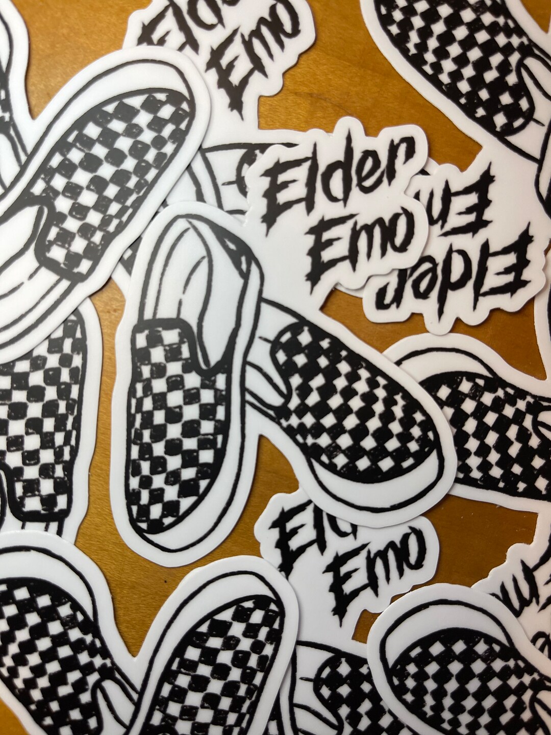 Checkered Vans Elder Emo Sticker - Etsy
