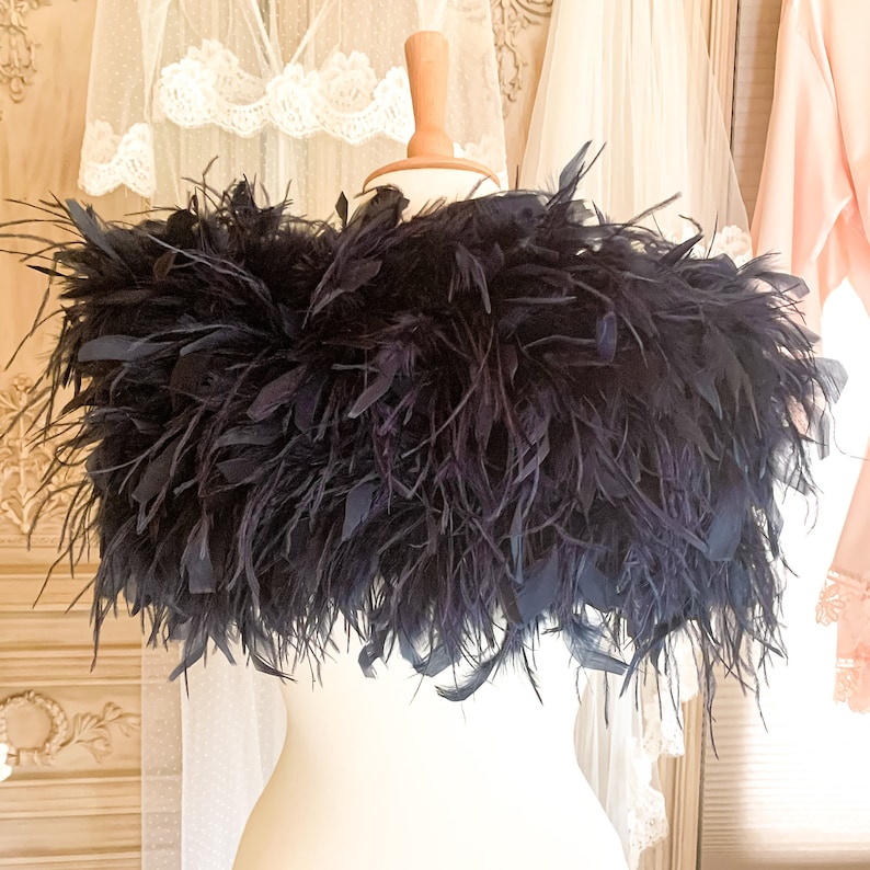 Black Ostrich Feather Wrap Navy Ostrich Feather Wrap Feather Wrap ...