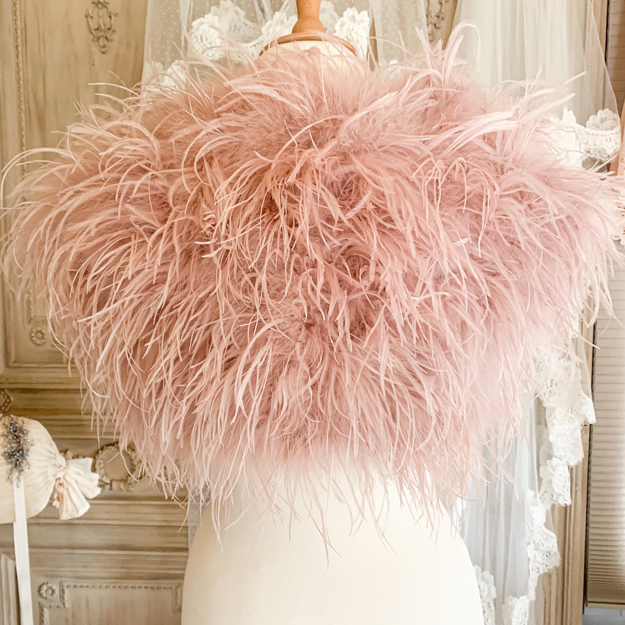 Blush Bolero, Luxury Feather Bolero, Bridal Bolero, Ostrich Feather ...