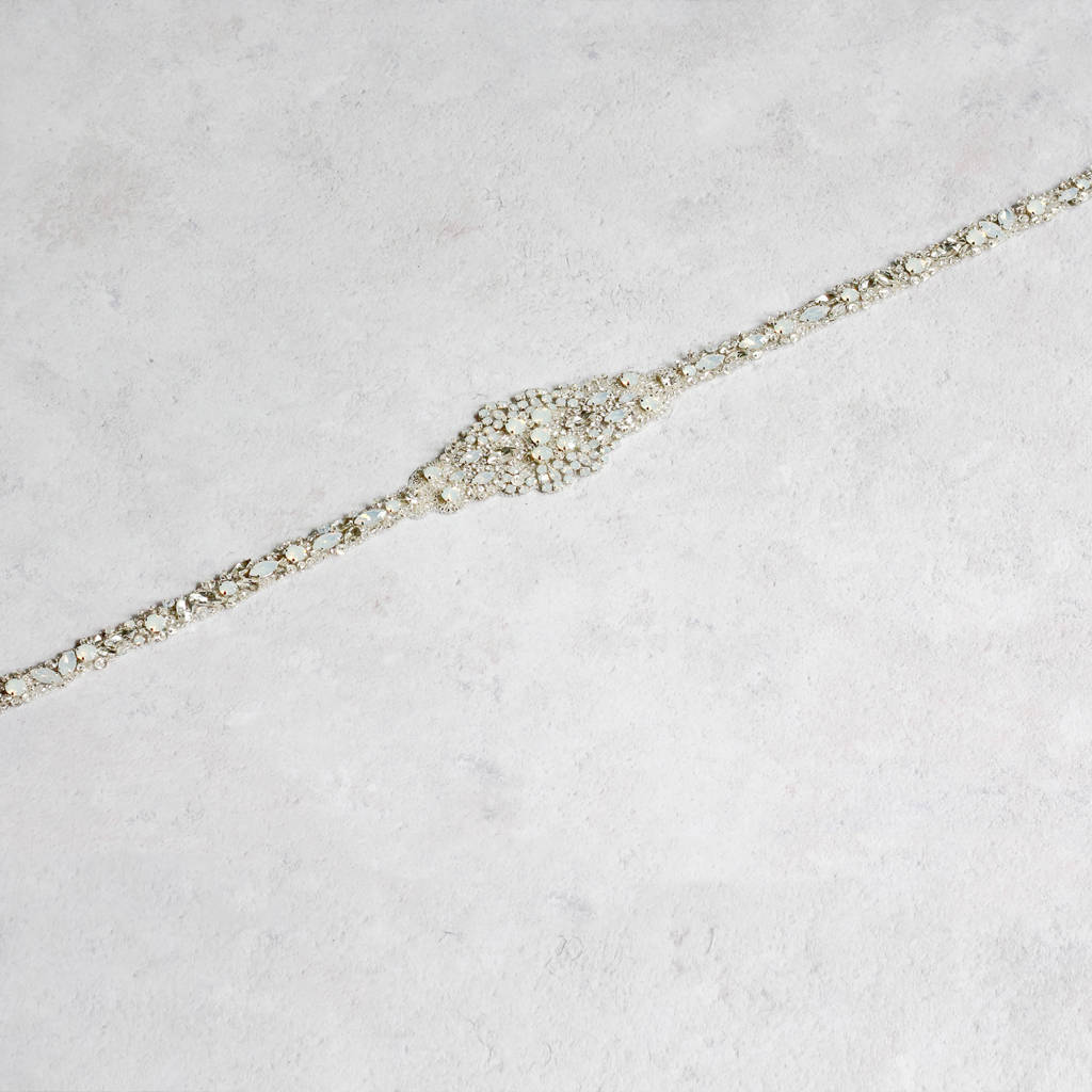 Bridal Belt Wedding Belt Crystal Belts Swarovski Opal Stone - Etsy
