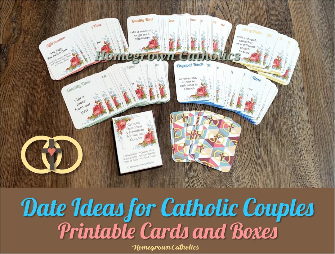 Catholic Date Cards - Floral - Etsy