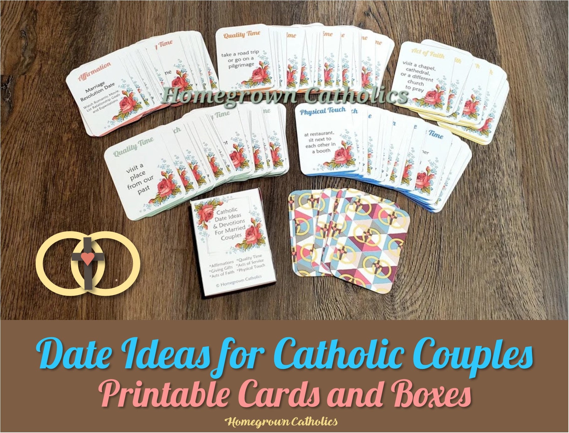 Catholic Date Cards - Floral - Etsy