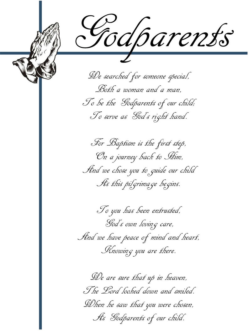 Baptism - Godparent Digital Set - Etsy