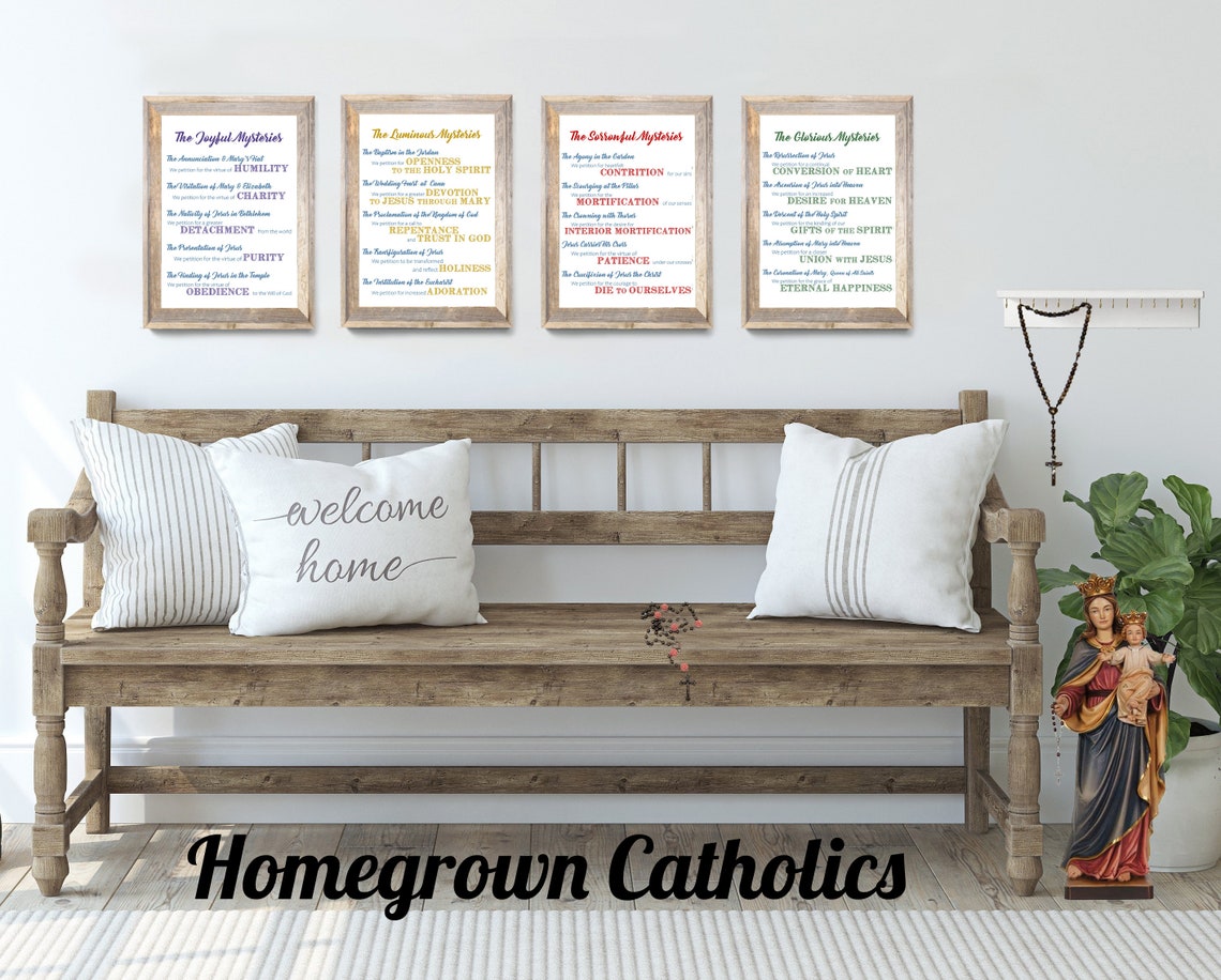 Rosary Virtues Posters & Guide Digital File - Etsy