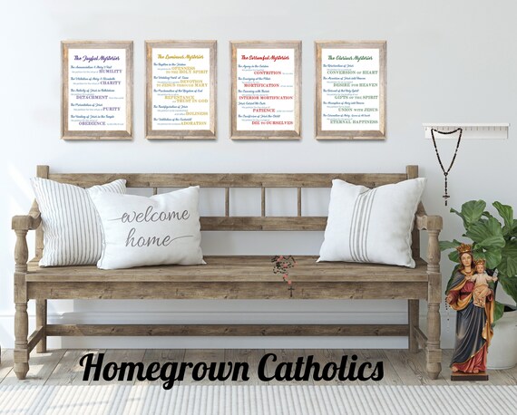 Rosary Virtues Posters & Guide Digital File | Etsy