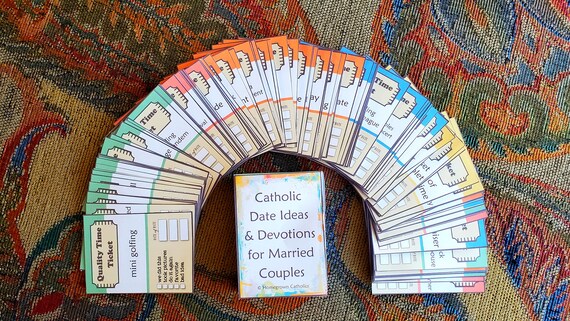 Catholic Date Cards Just the Ticket - Etsy