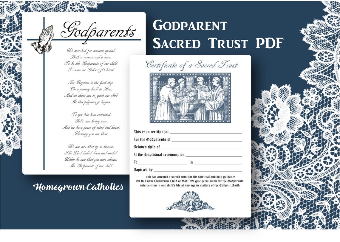 Baptism - Godparent Digital Set - Etsy
