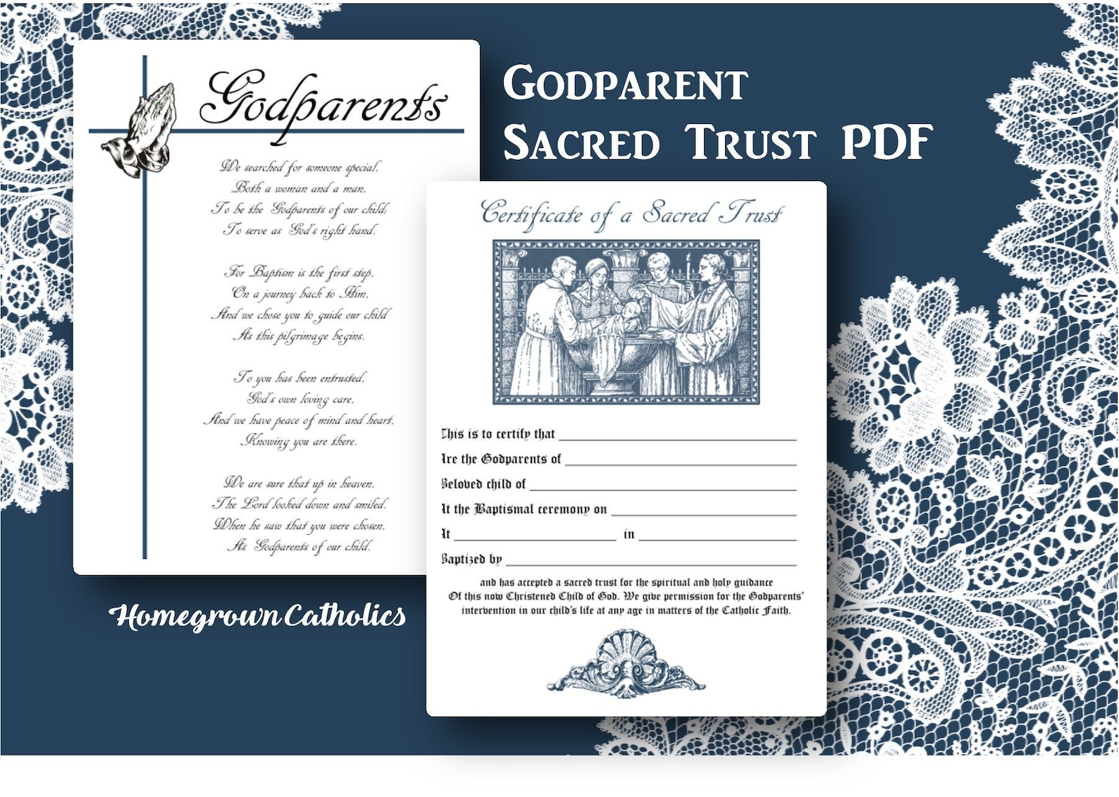Baptism - Godparent Digital Set - Etsy