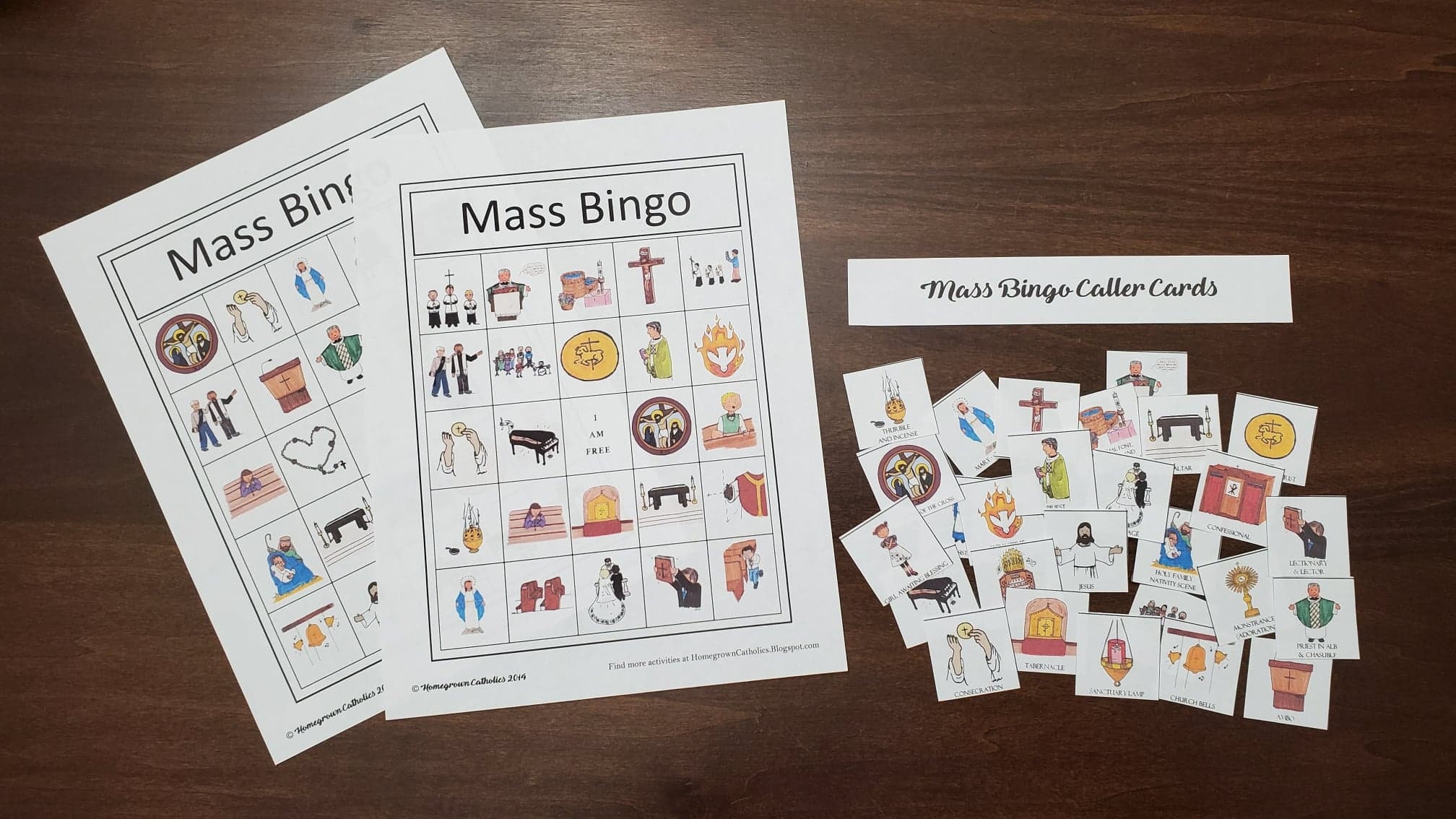 50 Catholic Mass Bingo Cards Illustrated | Etsy