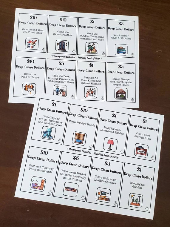 Housekeeping Chore Cards - Etsy