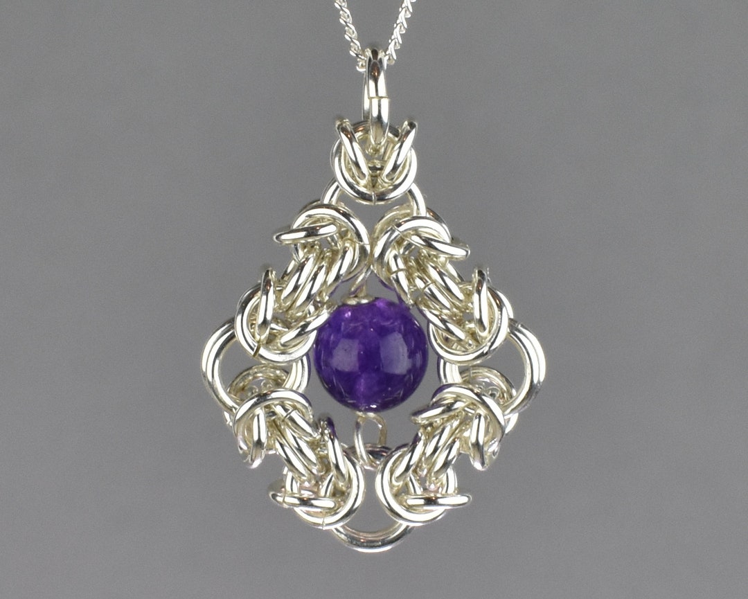 Handwoven Byzantine Eye Chainmail Pendant - Artisan Crafted Precious ...